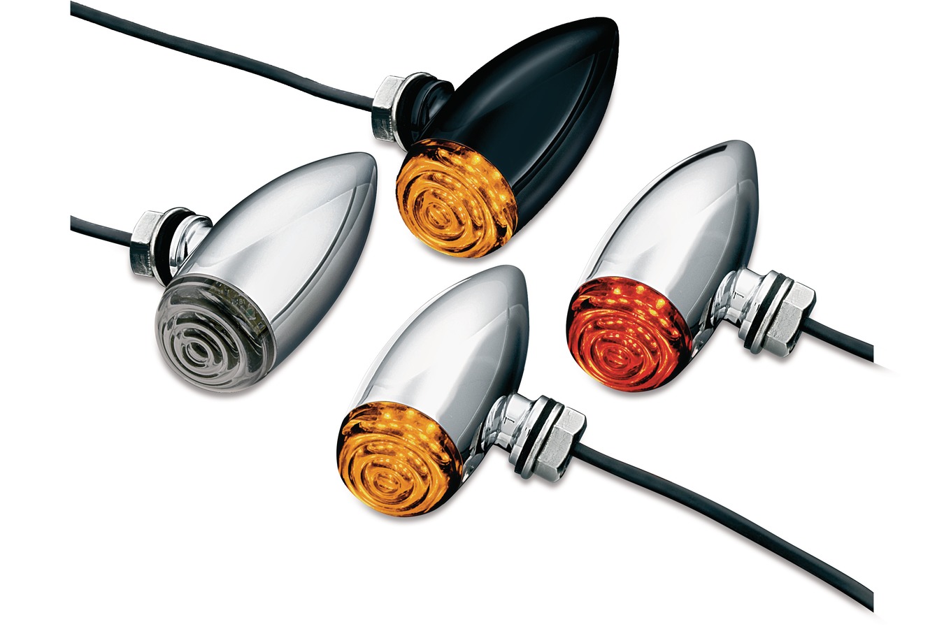 Kuryakyn Super Bright Amber L.E.D. Mini Bullets In Chrome Finish (2500 ...