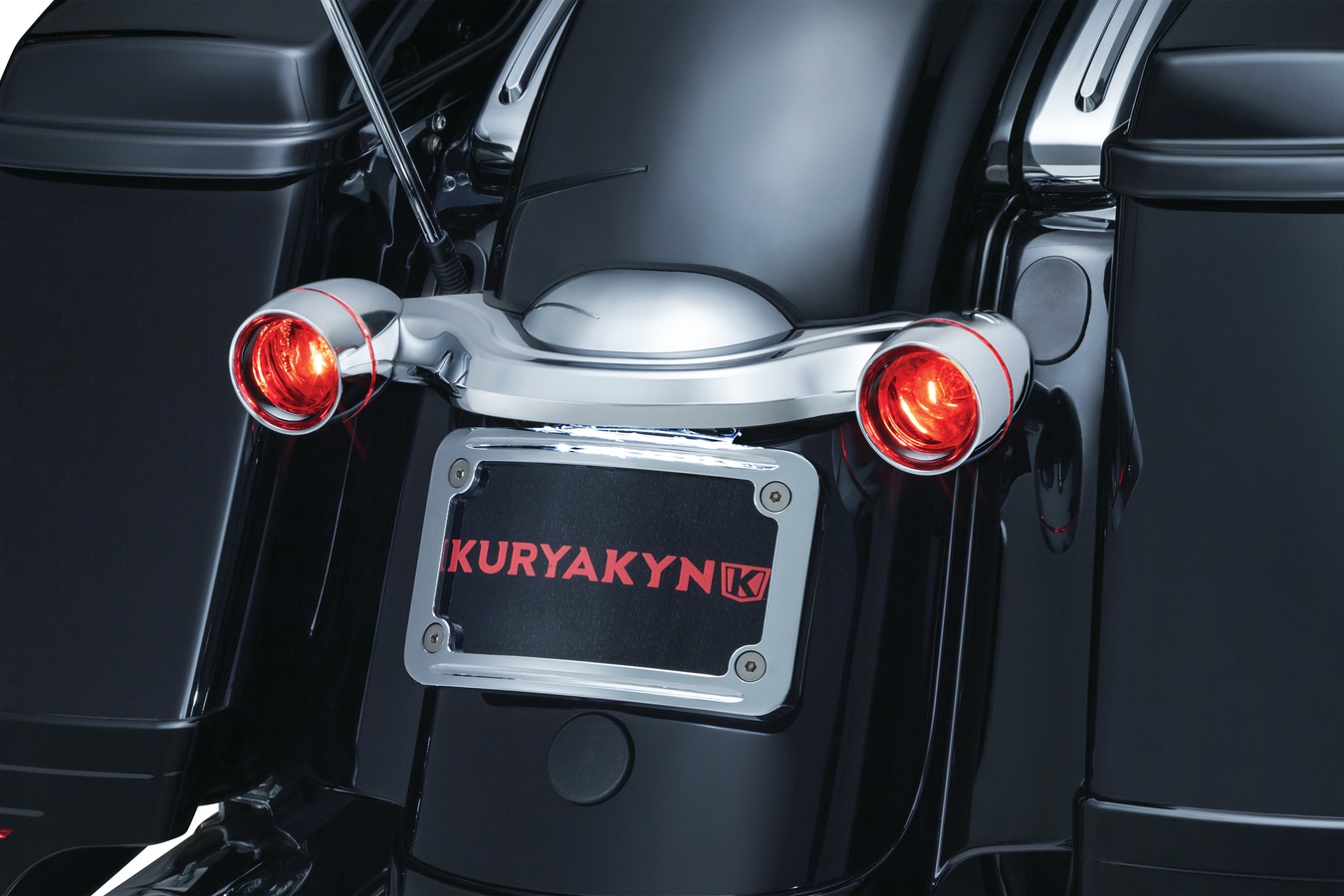 Kuryakyn Curved License Plate Mount In Chrome Finish For Harley ...