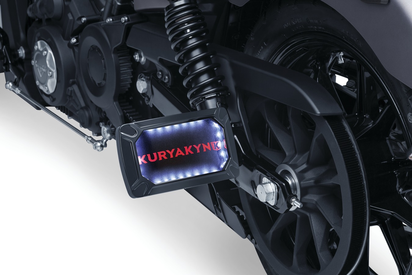 Kuryakyn Nova Lighted Horizontal Side Mount License Plate Holder In ...