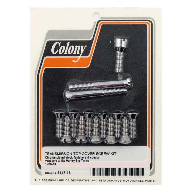 Colony Transmission Top Cover Screw Kit in Chrome Finish For 1956-1964 ...