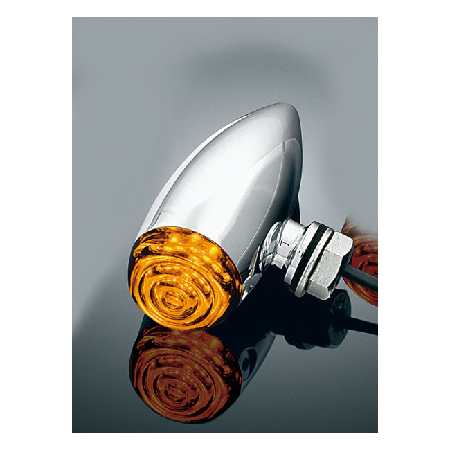 Kuryakyn Super Bright Amber L.E.D. Mini Bullets In Chrome Finish (2500 ...