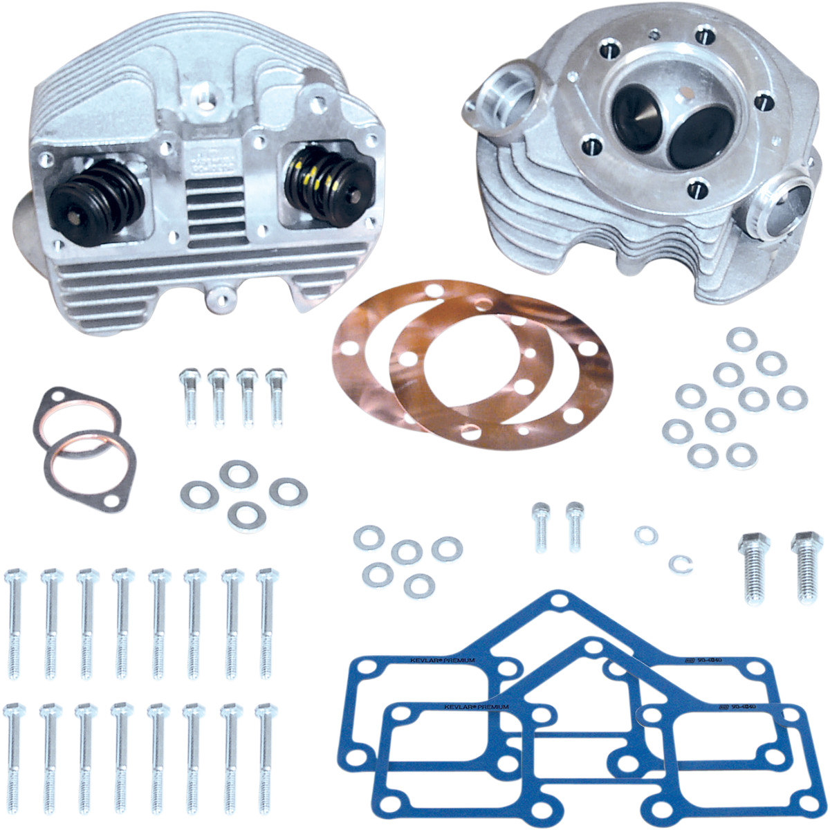 S&S Shovel Cylinder Head Kit Standard Bore in Natural Finish For 1966 ...