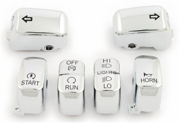 Doss Handlebar Switch Cap Kit In Chrome For Harley Davidson 1996-2017 ...