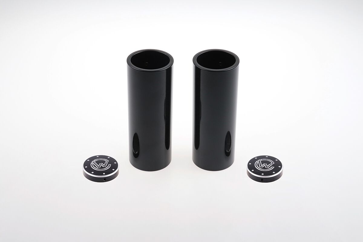 Cult Werk 4 Piece Fork Cover Kit In Gloss Black With Milling For Harley ...