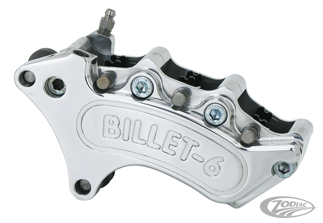 Harrison Billet Front Mini 6 Piston Caliper In Polished Or Black Finish ...