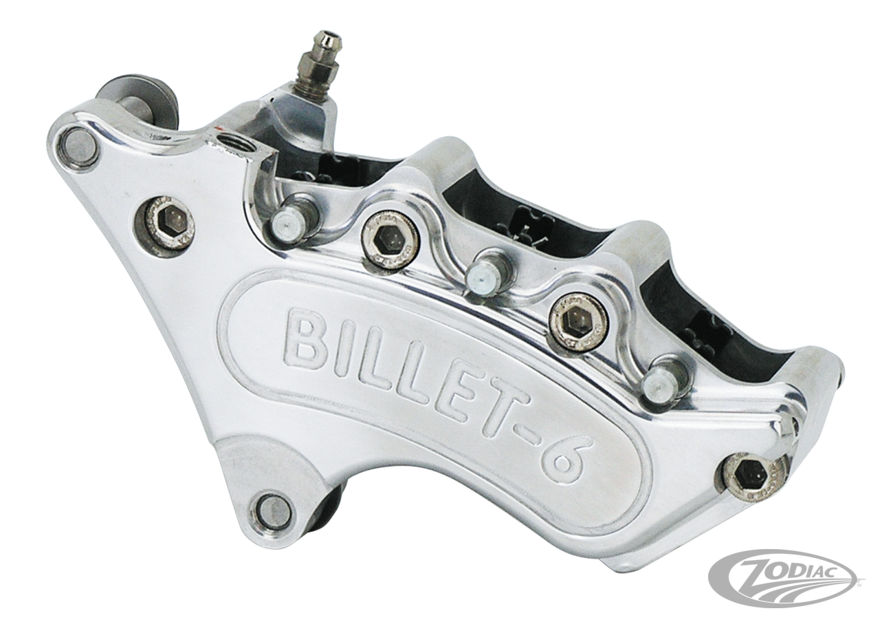 Harrison Billet Front Mini 6 Piston Caliper In Polished Or Black Finish ...