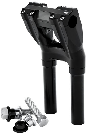 Kraus Kickback 10 Inch Riser Set With 1 Inch Clamp In Black For Harley ...