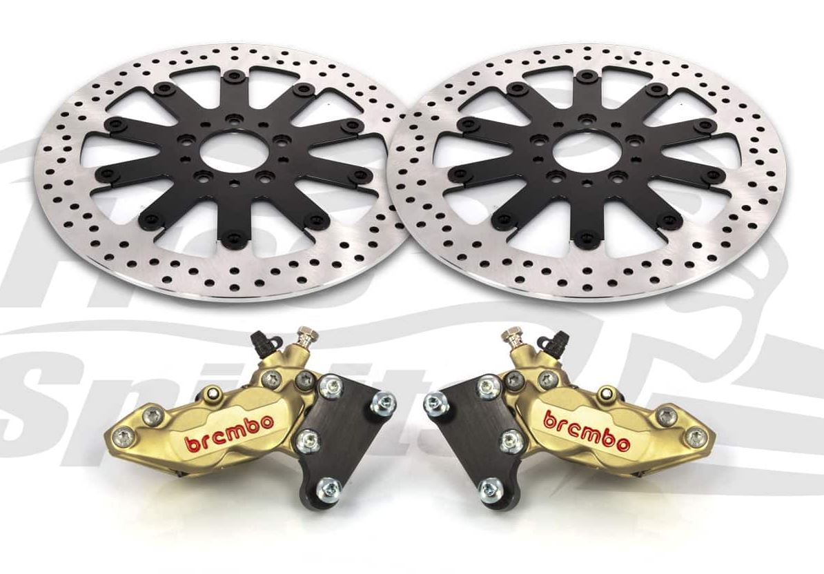 Free Spirits Bolt In Kit With 4 Piston Calipers In Gold & 320mm Rotors ...